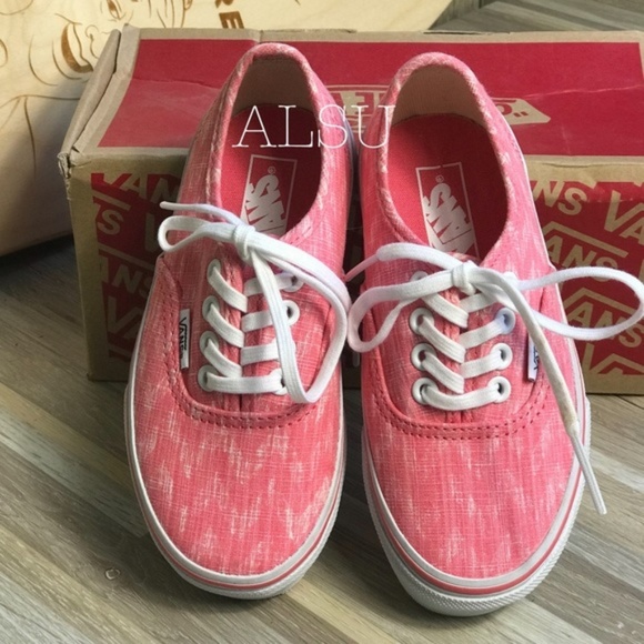 Vans | Shoes | Nwt Vans Authentic Denim Chevron Coral Kids | Poshmark